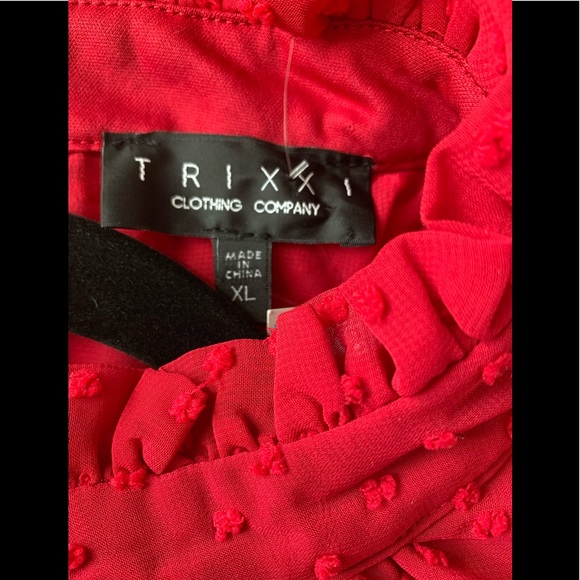 Trixxi | Dresses | Red Dress Long Sleeve Mini Wmock Neck Trixxi ...